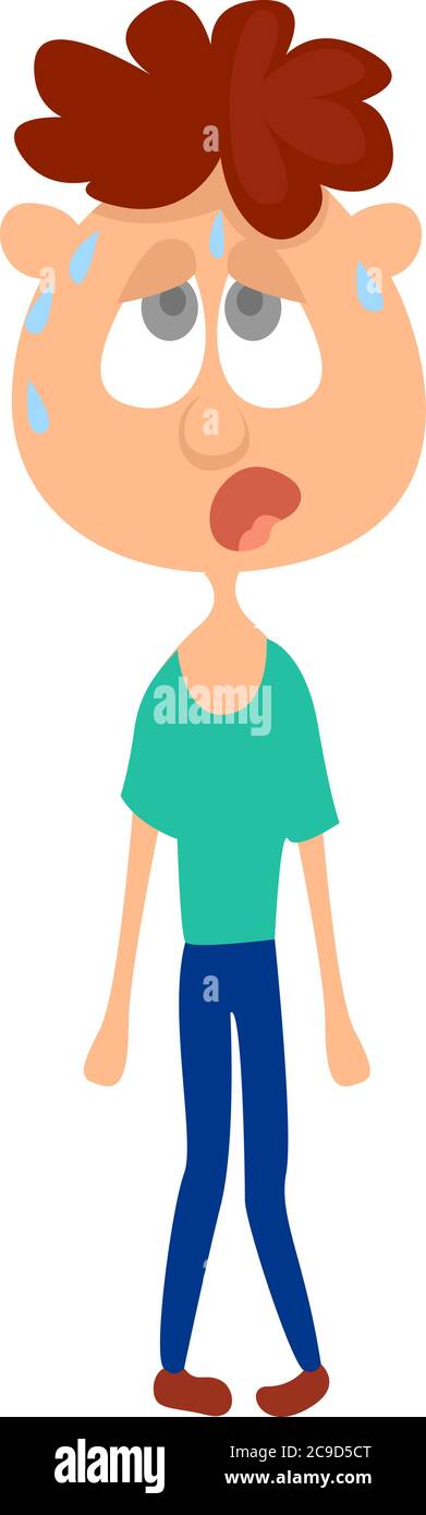 Tired young man white background Stock Vector Images - Alamy