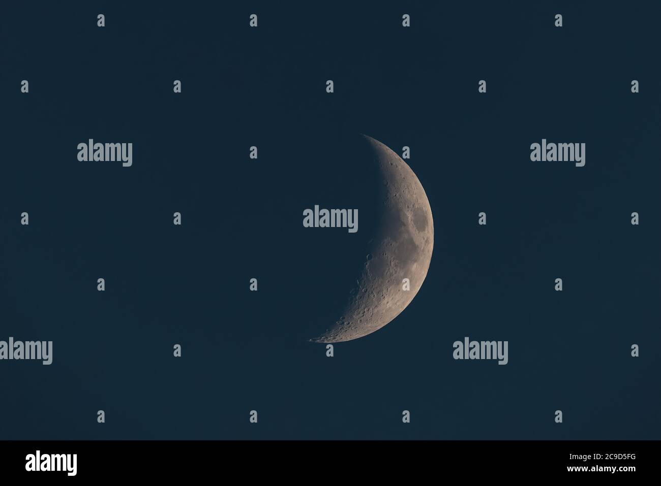 Crescent moon on dark night sky Stock Photo - Alamy
