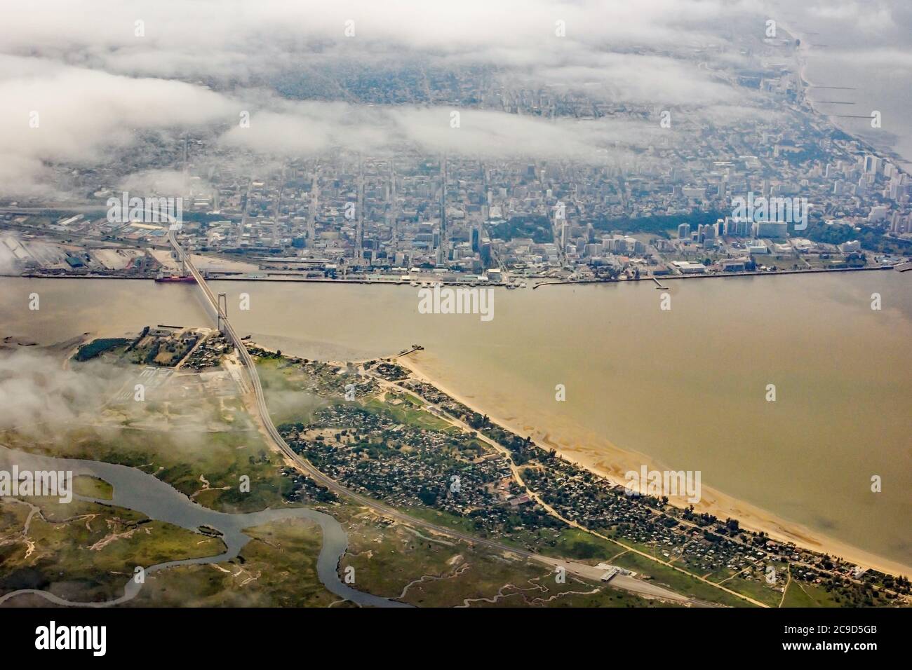 The cities of Maputo and Katembe, connected by the new Katembe ...