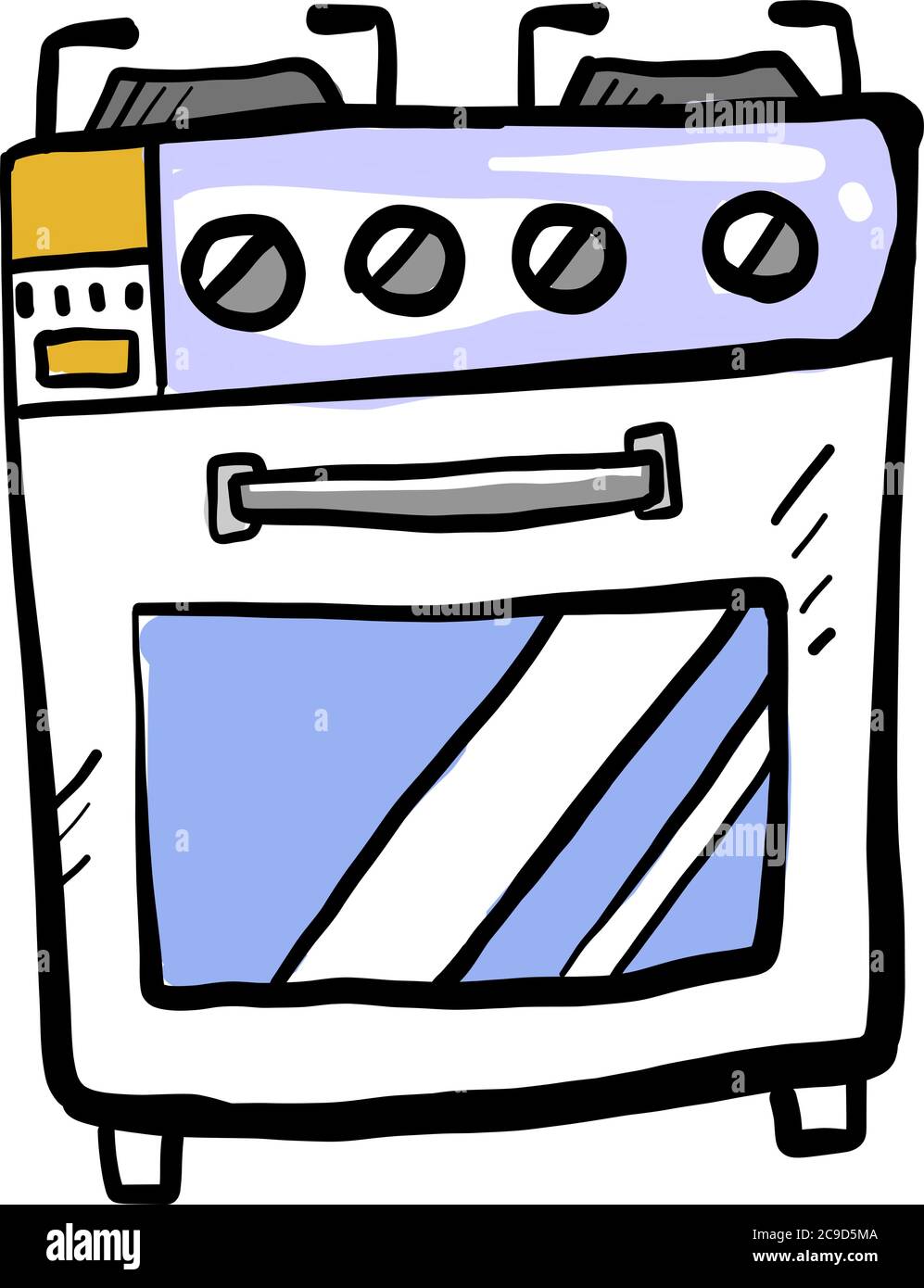 Steel stove on white Stock Vector Images - Alamy