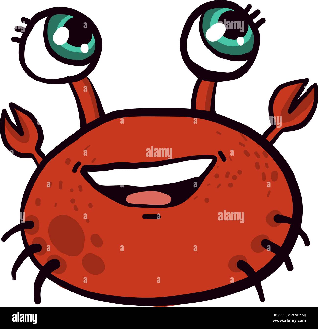 Happy crab, illustration, vector on white background Stock Vector Image ...