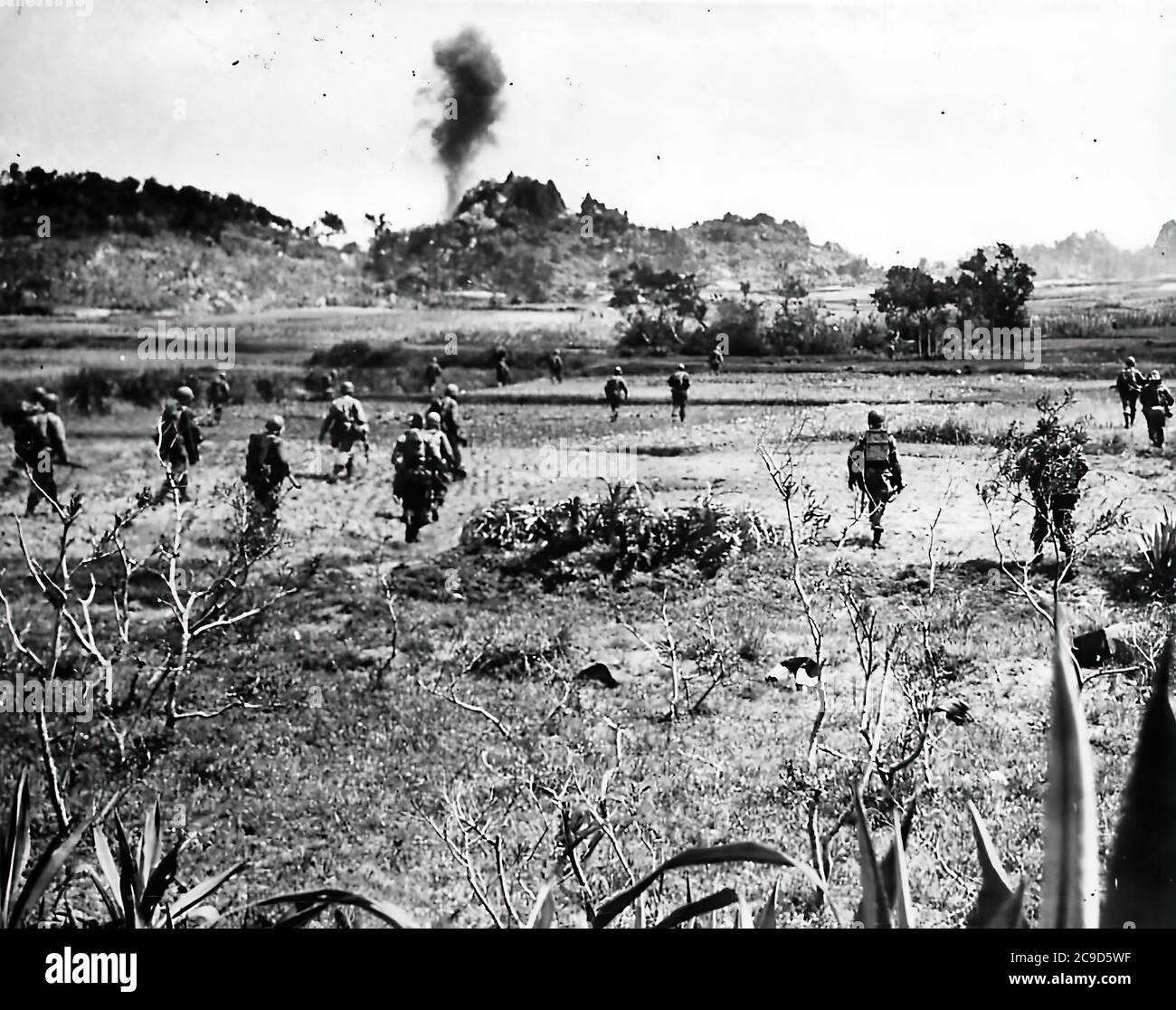 The bloody and long battle of OKINAWA in Japan in 1945. The battle was ...