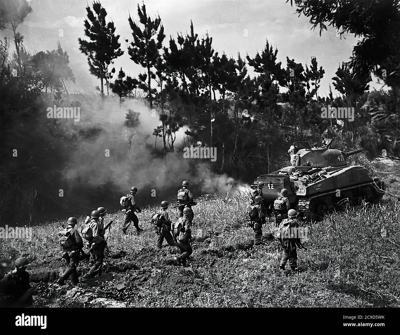 The bloody and long battle of OKINAWA in Japan in 1945. The battle was ...