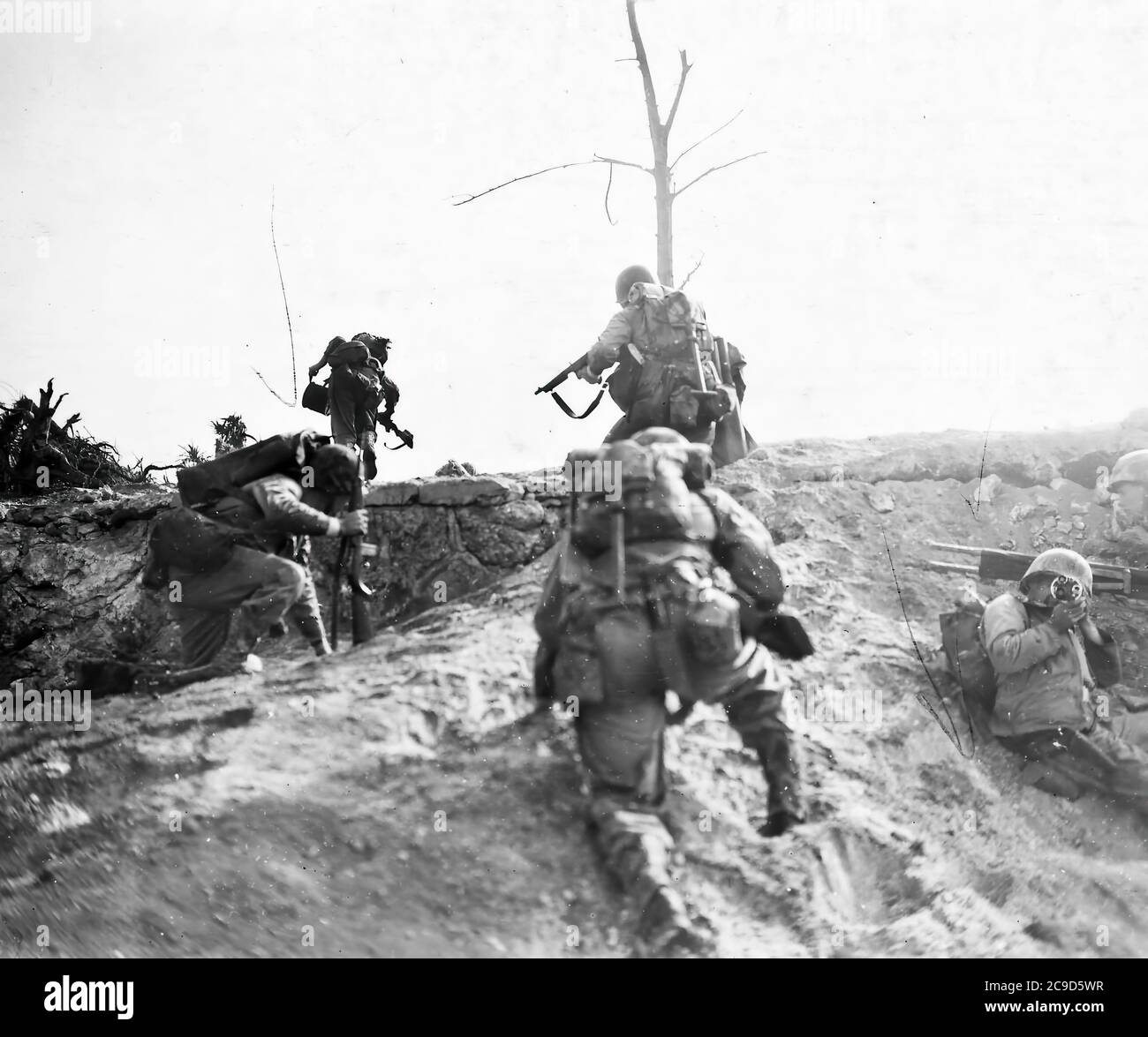The bloody and long battle of OKINAWA in Japan in 1945. The battle was ...