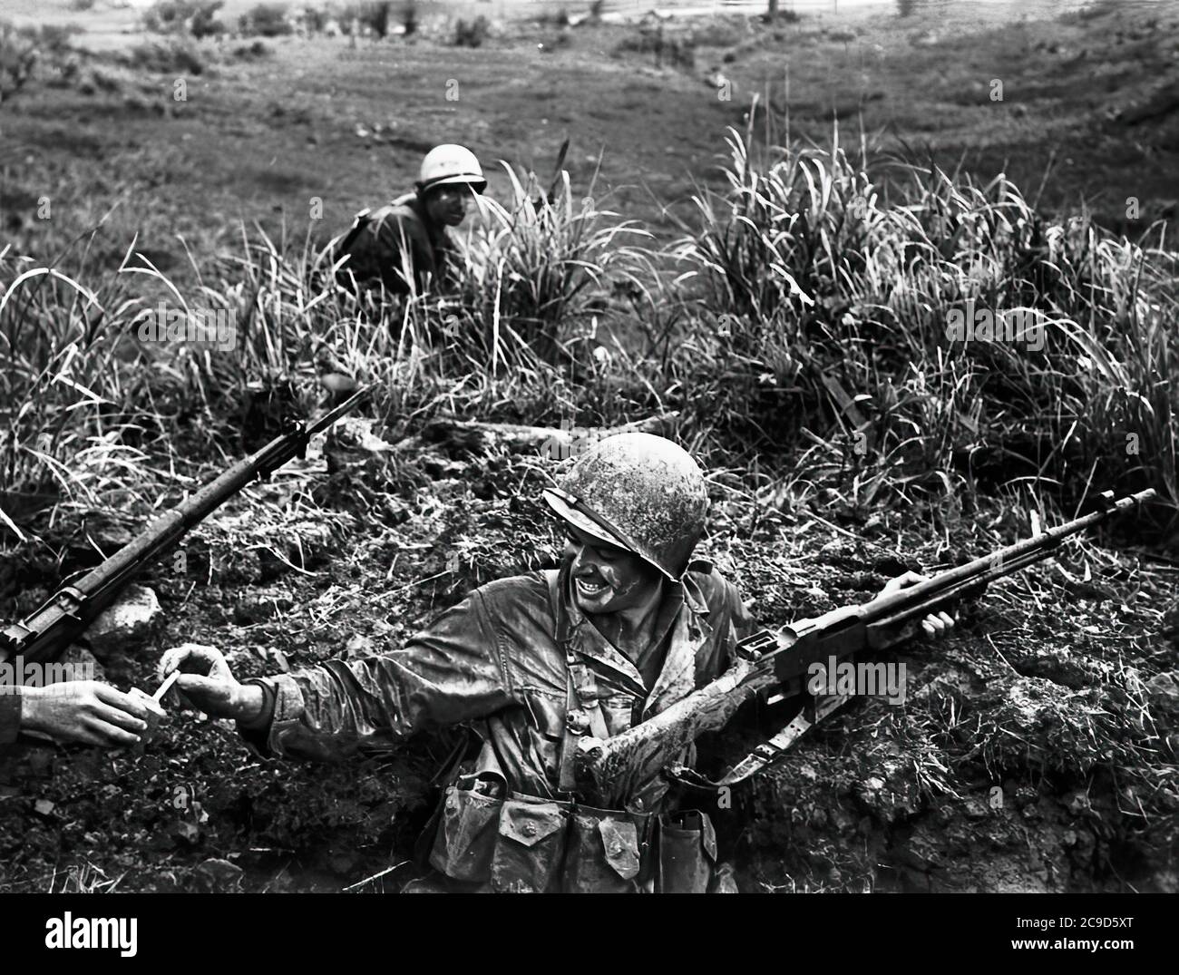 The bloody and long battle of OKINAWA in Japan in 1945. The battle was ...