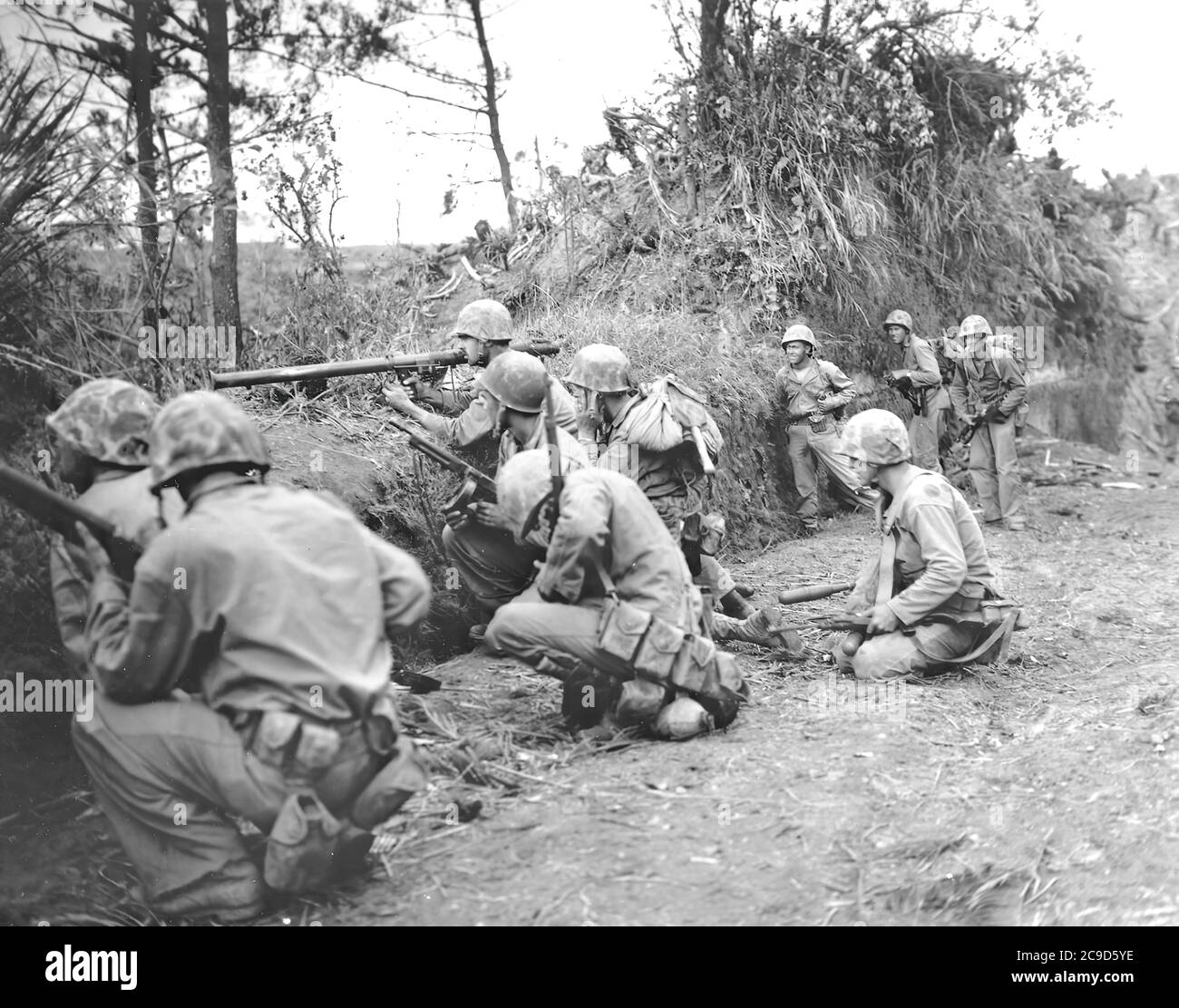The bloody and long battle of OKINAWA in Japan in 1945. The battle was ...