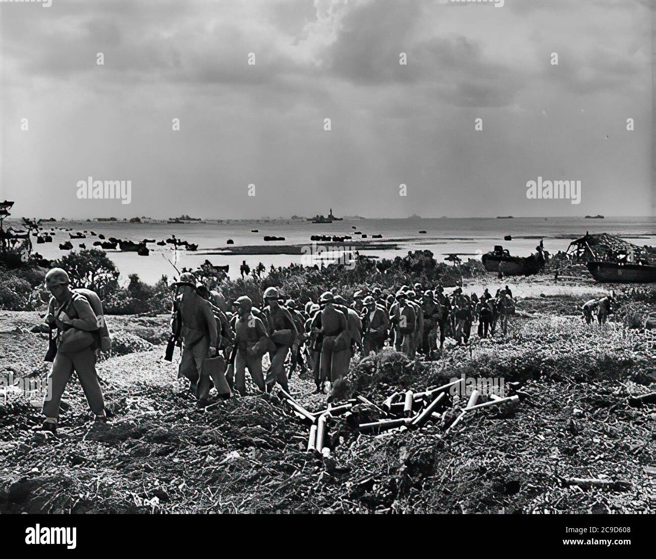 The bloody and long battle of OKINAWA in Japan in 1945. The battle was ...