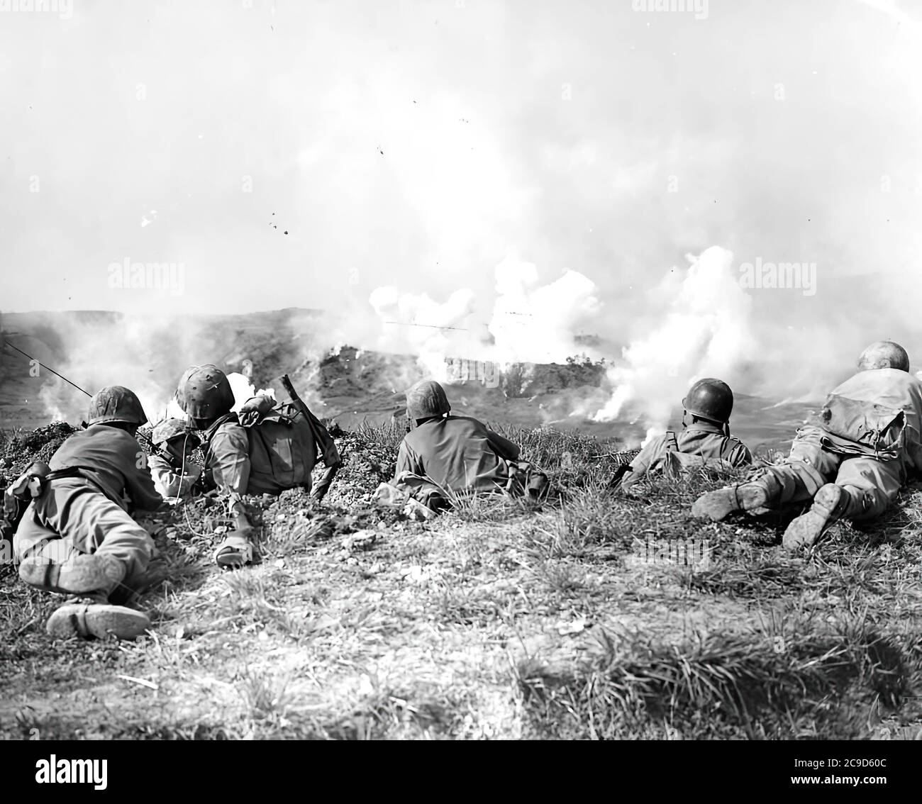 The bloody and long battle of OKINAWA in Japan in 1945. The battle was ...