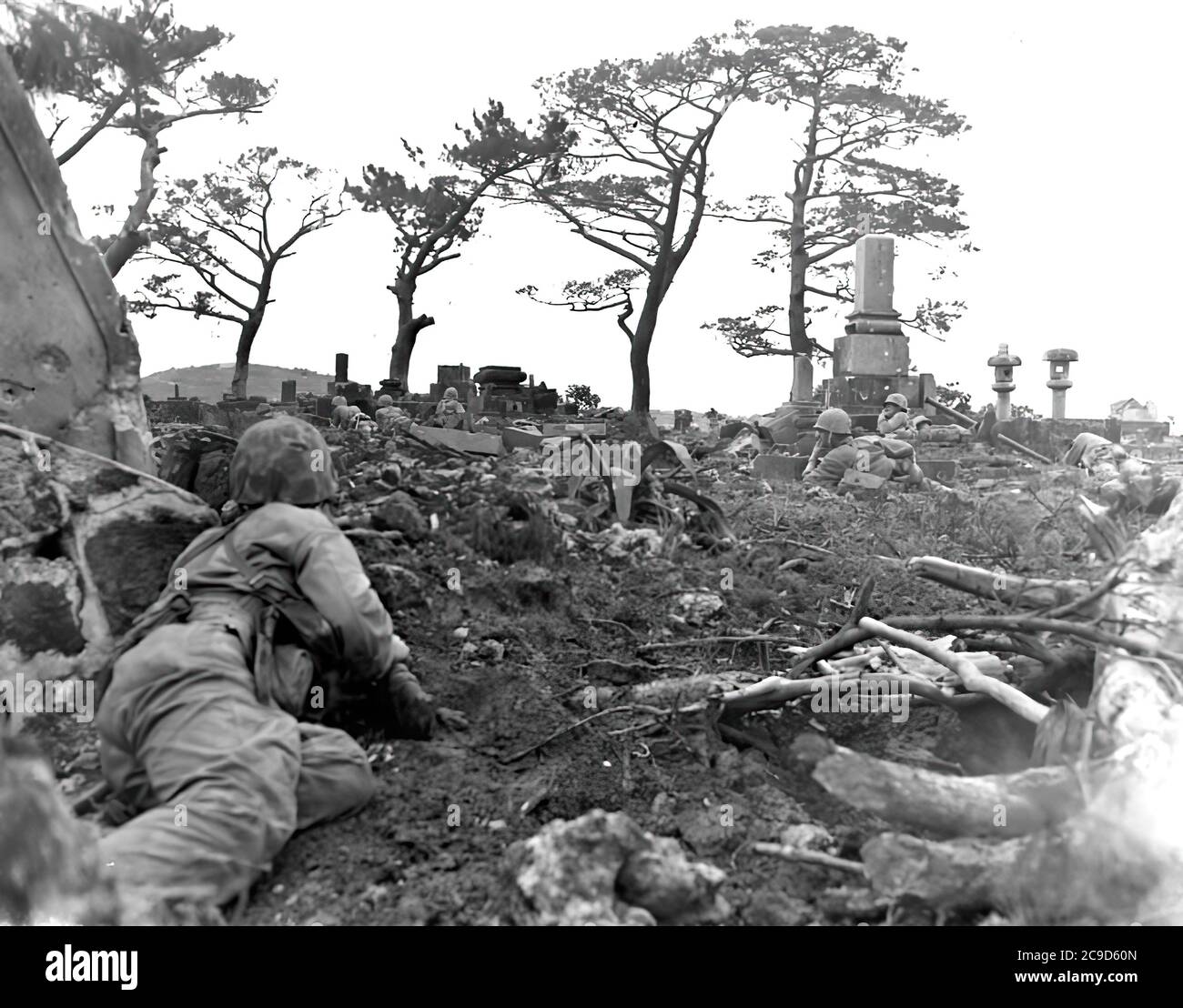 The bloody and long battle of OKINAWA in Japan in 1945. The battle was ...