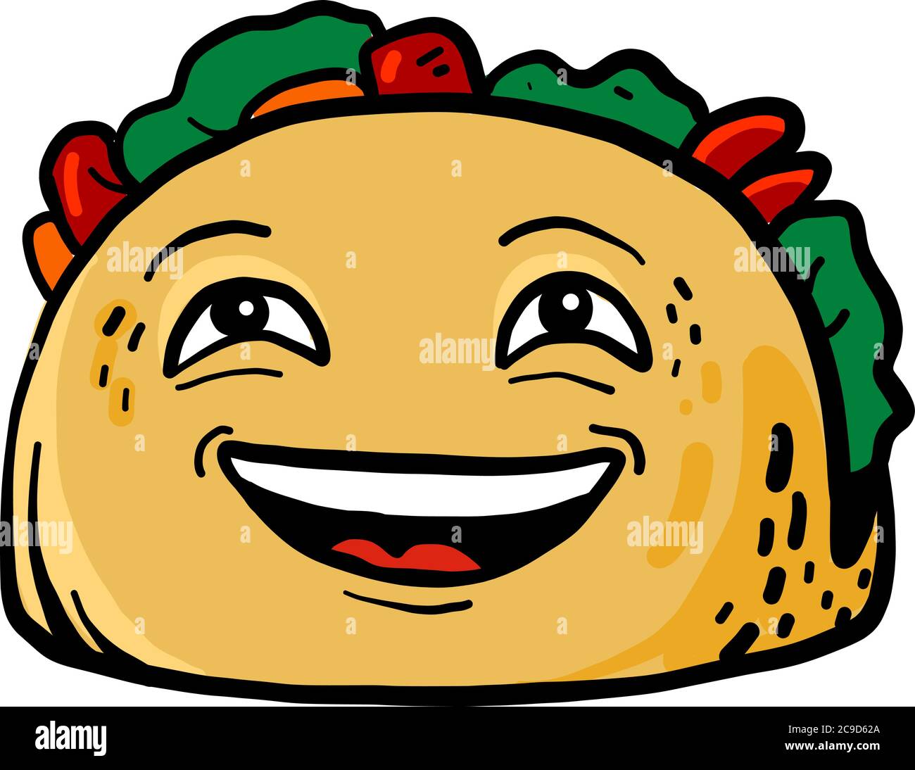 Happy taco, illustration, vector on white background Stock Vector Image ...