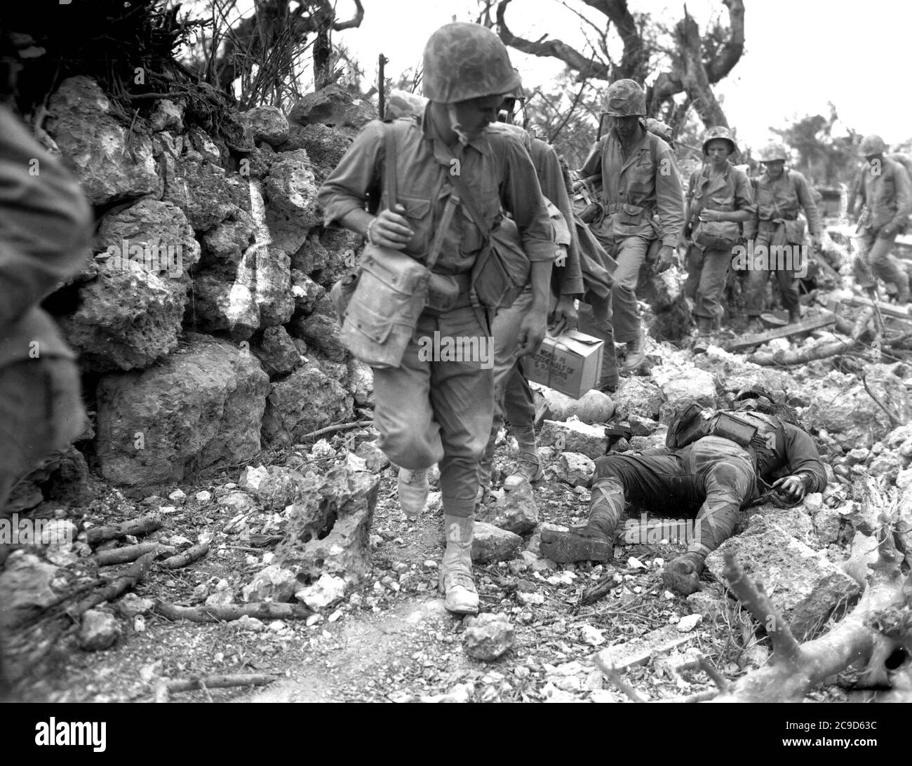 The bloody and long battle of OKINAWA in Japan in 1945. The battle was ...