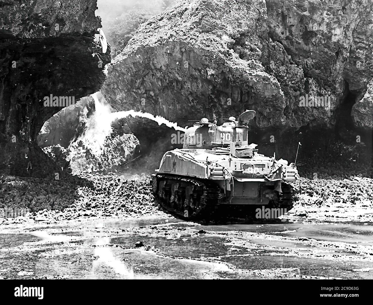 The bloody and long battle of OKINAWA in Japan in 1945. The battle was ...