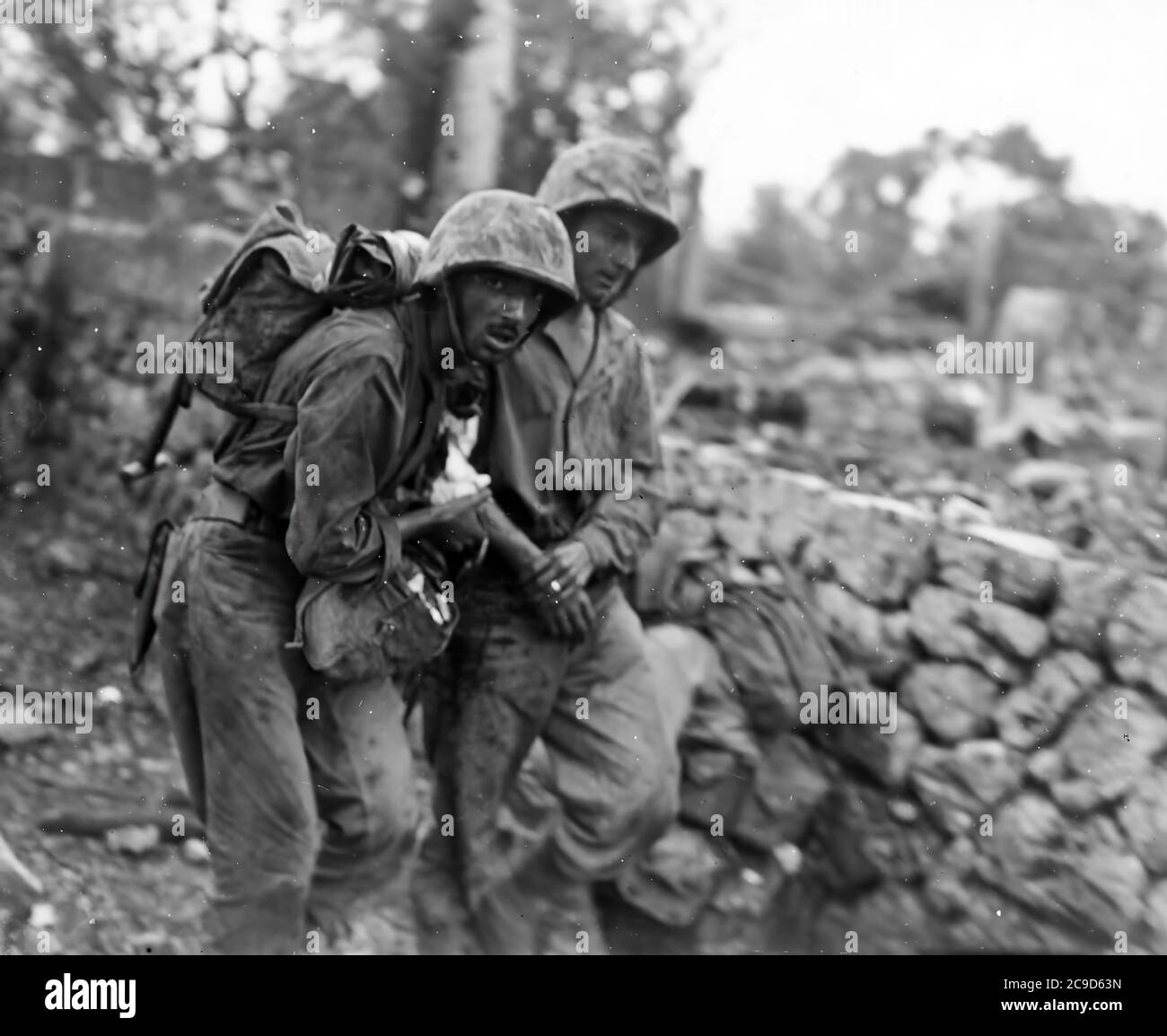 The bloody and long battle of OKINAWA in Japan in 1945. The battle was ...