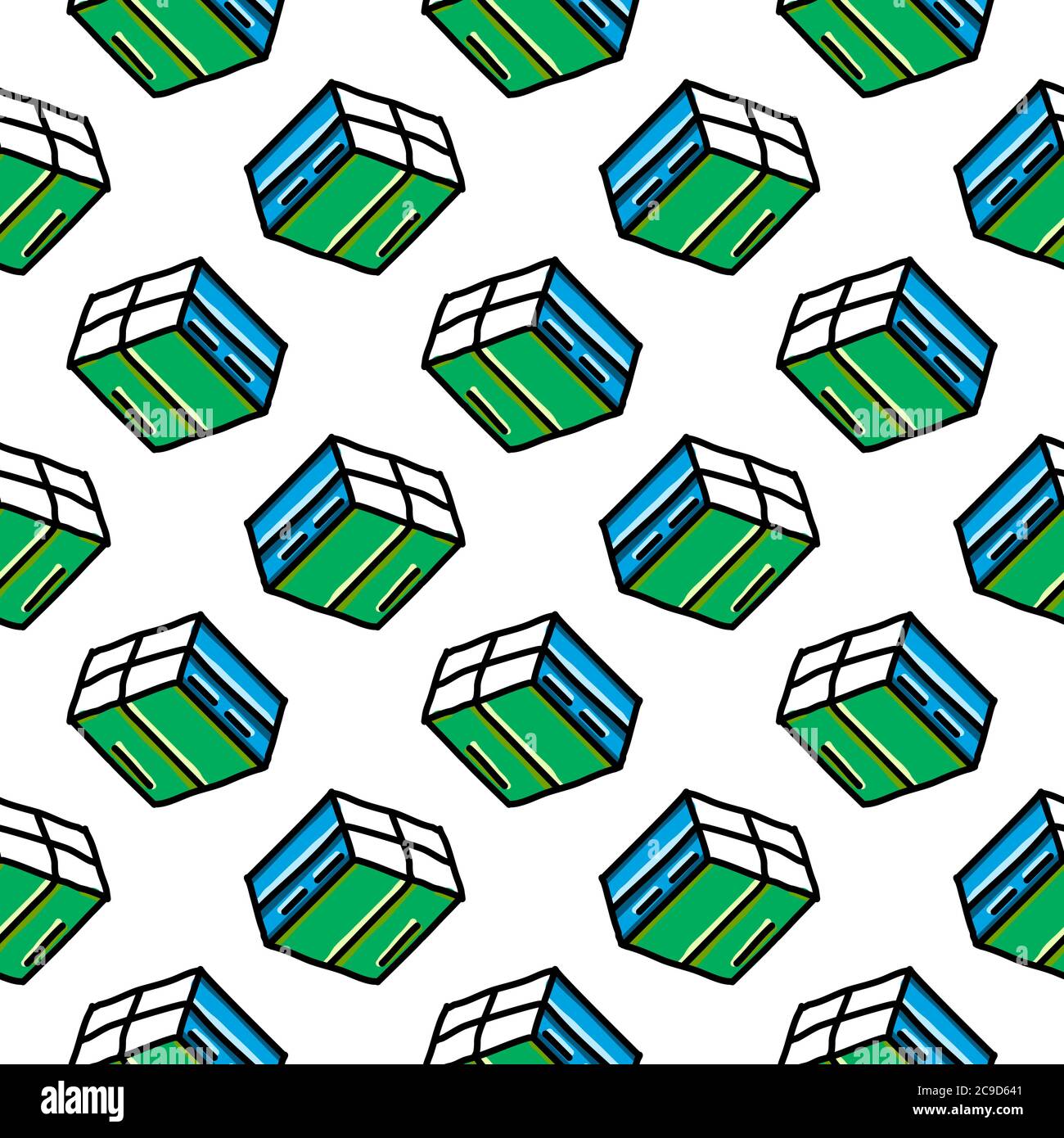 Isometric box ,seamless pattern on white background Stock Vector Image ...