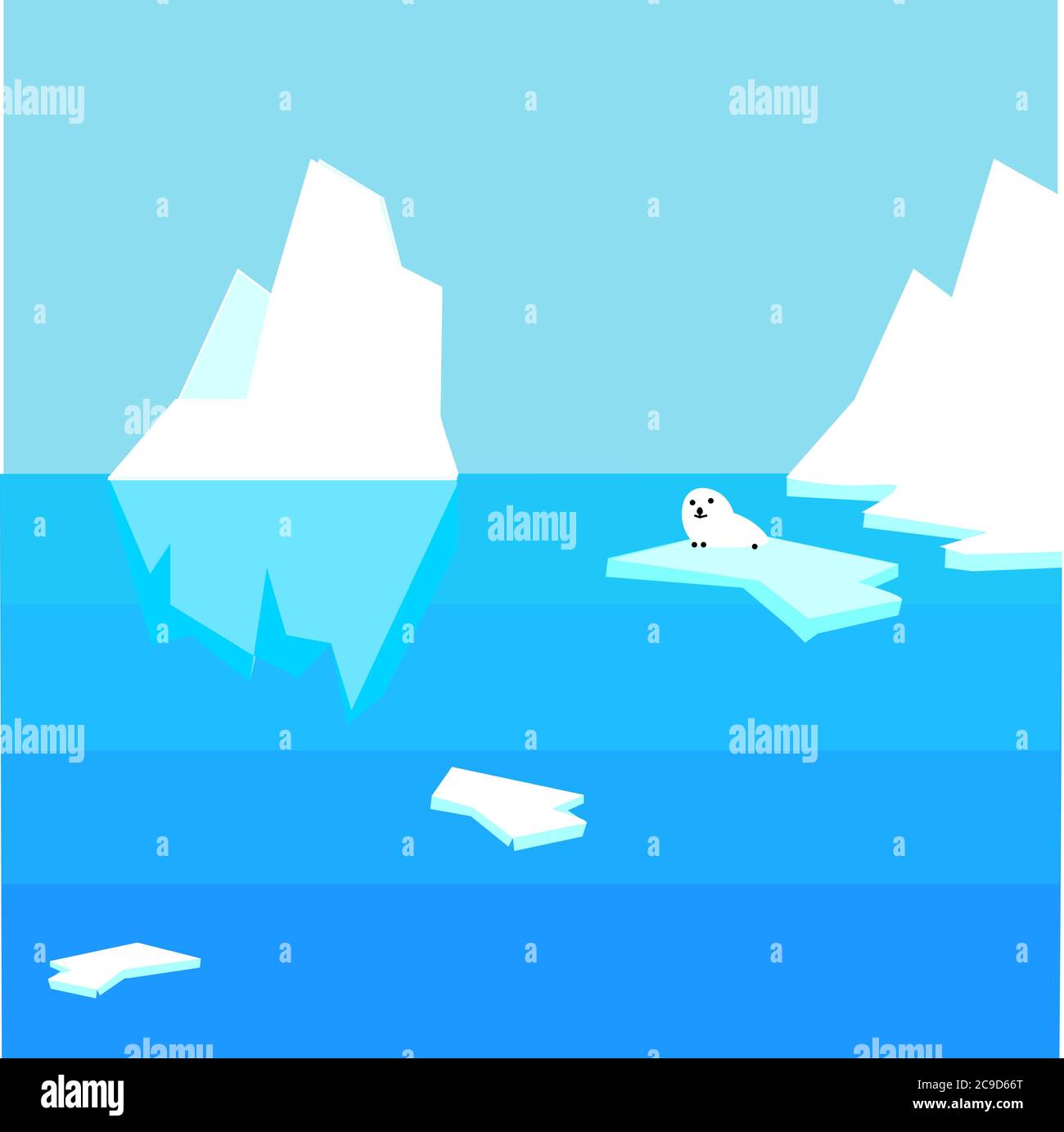 Big iceberg, illustration, vector on white background Stock Vector ...