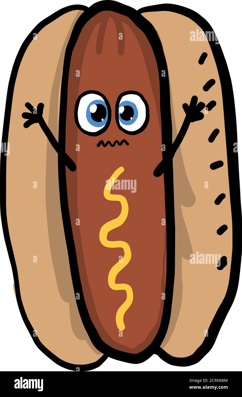 Hot Dog With A Face Clipart