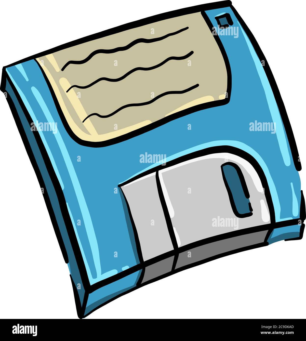 Blue floppy, illustration, vector on white background Stock Vector ...