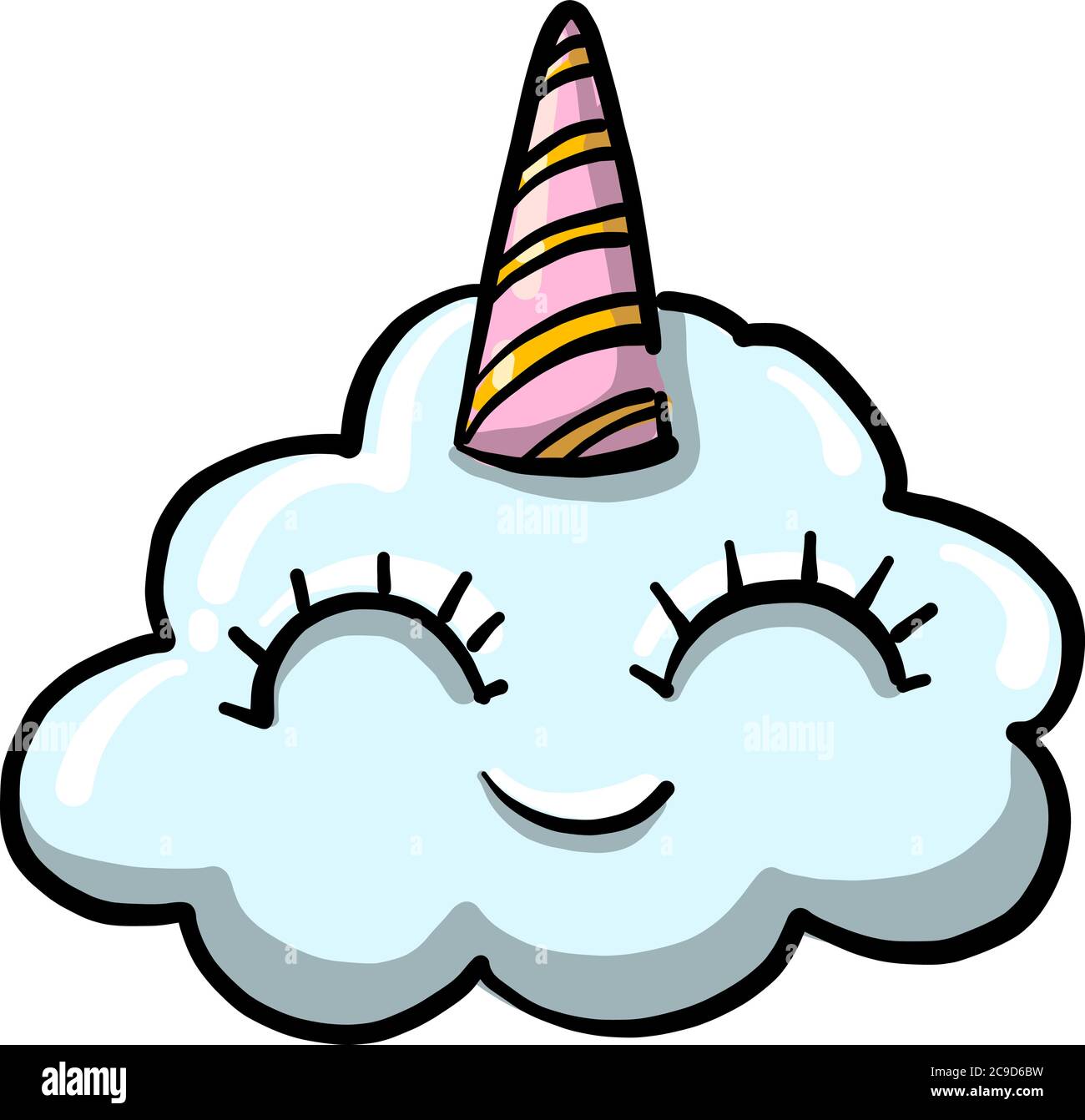 Funny cloud, illustration, vector on white background Stock Vector ...