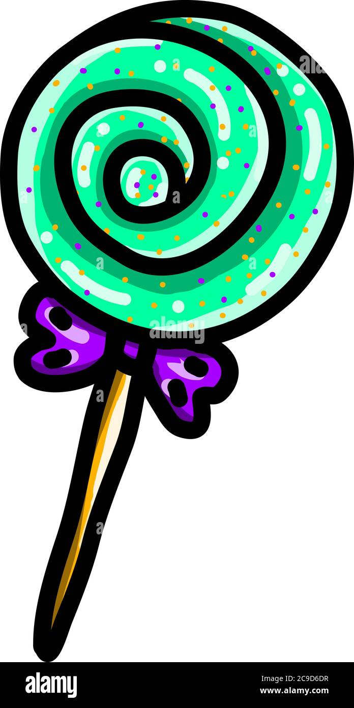 Green lollipop, illustration, vector on white background Stock Vector ...