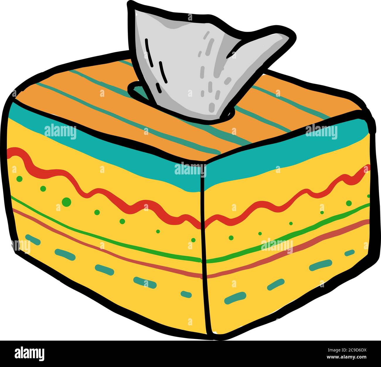 Yellow tissue box, illustration, vector on white background Stock ...
