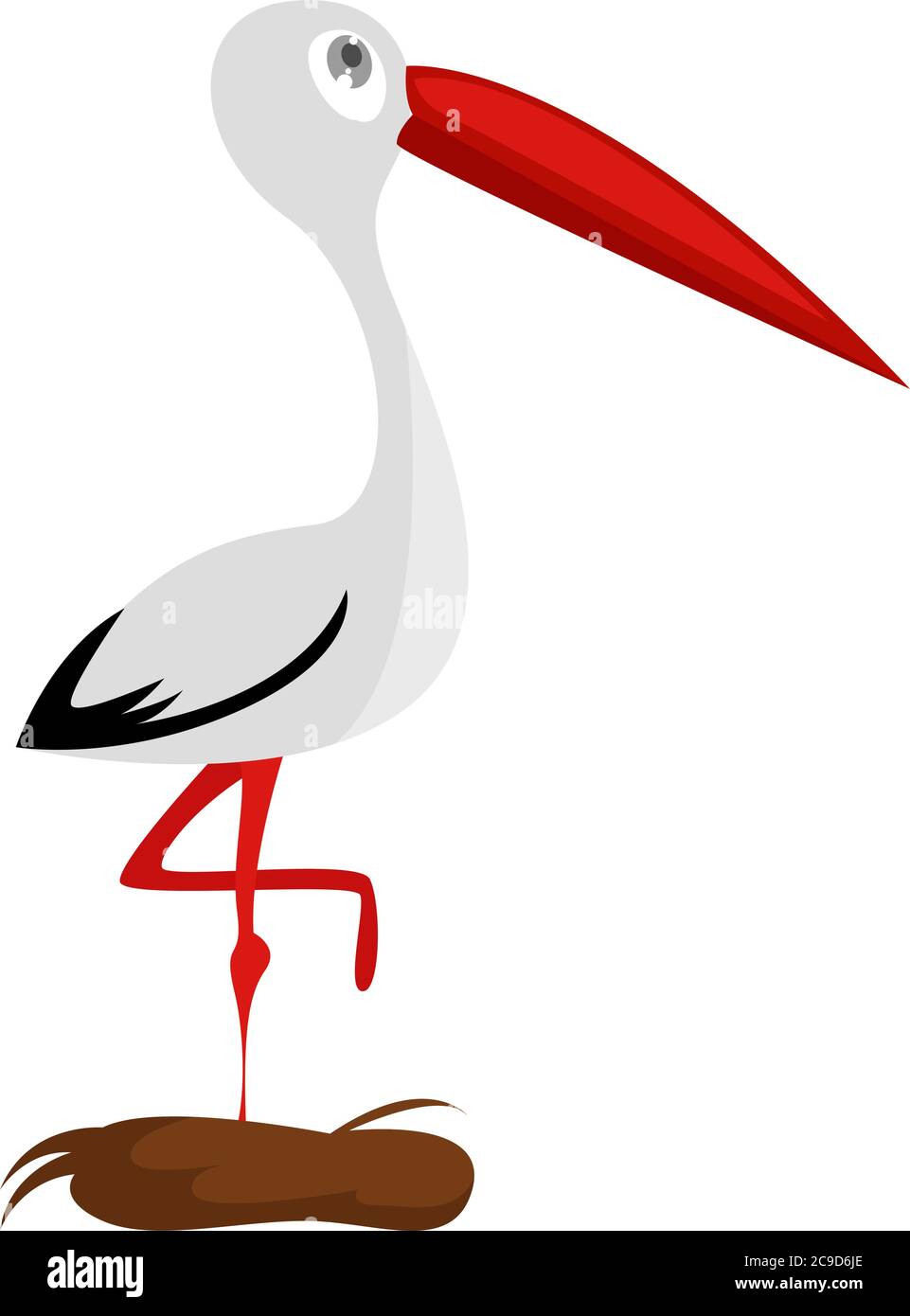 Little stork, illustration, vector on white background Stock Vector ...