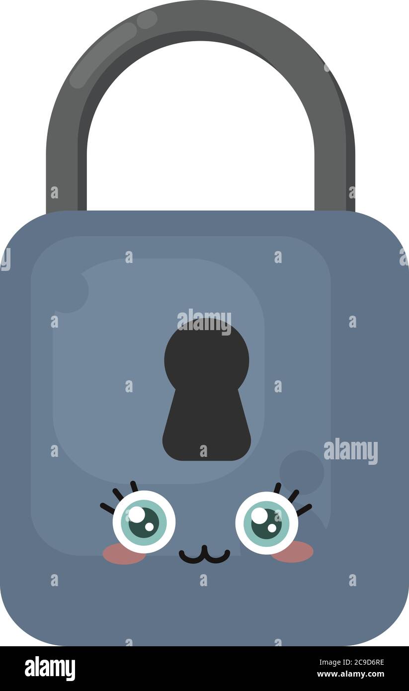 Cute lock, illustration, vector on white background Stock Vector Image ...