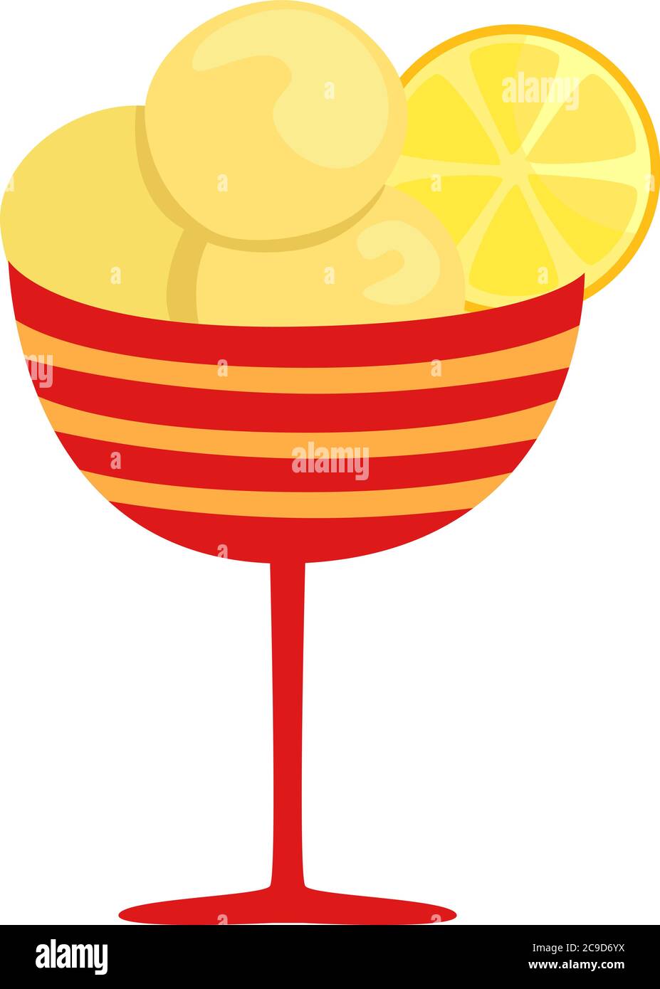 Lemon ice cream, illustration, vector on white background Stock Vector ...