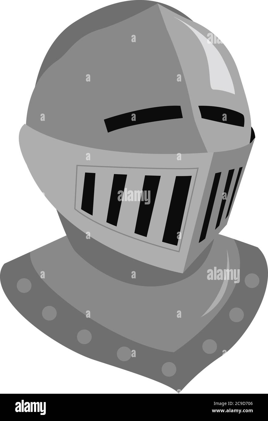 Knight helmet, illustration, vector on white background Stock Vector ...