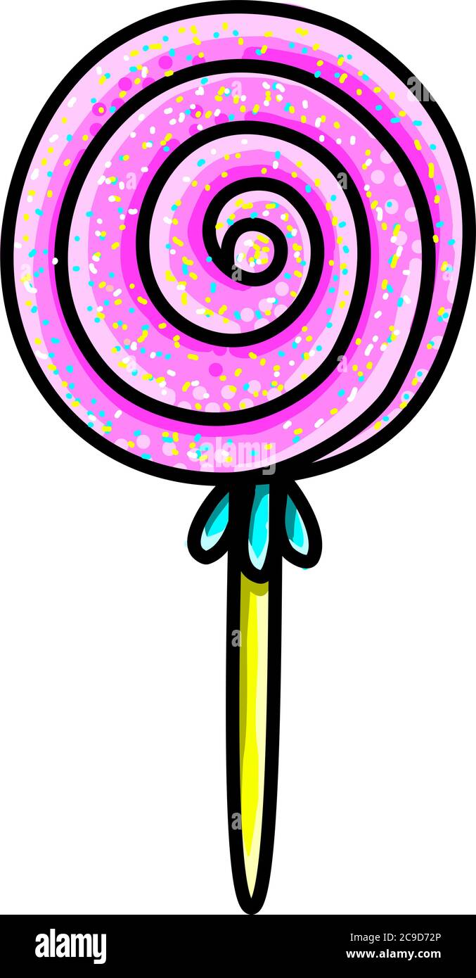 Tasty lollipop on pink Stock Vector Images - Alamy