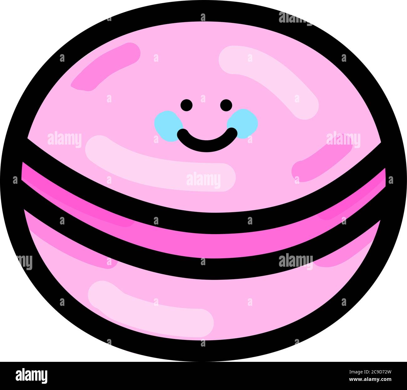 Macaron pink, illustration, vector on white background Stock Vector ...