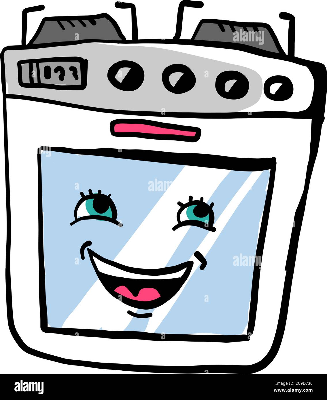 Happy gas stove, illustration, vector on white background Stock Vector ...