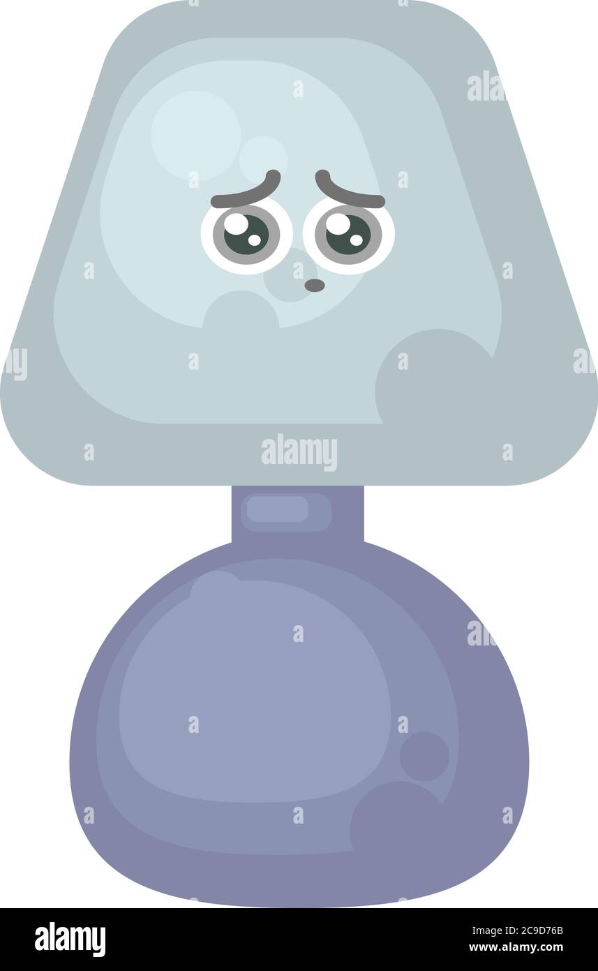 Sad lamp, illustration, vector on white background Stock Vector Image ...
