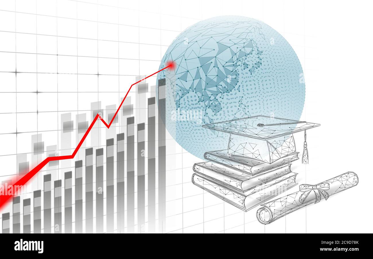 Global international online education. E-learning distance concept ...