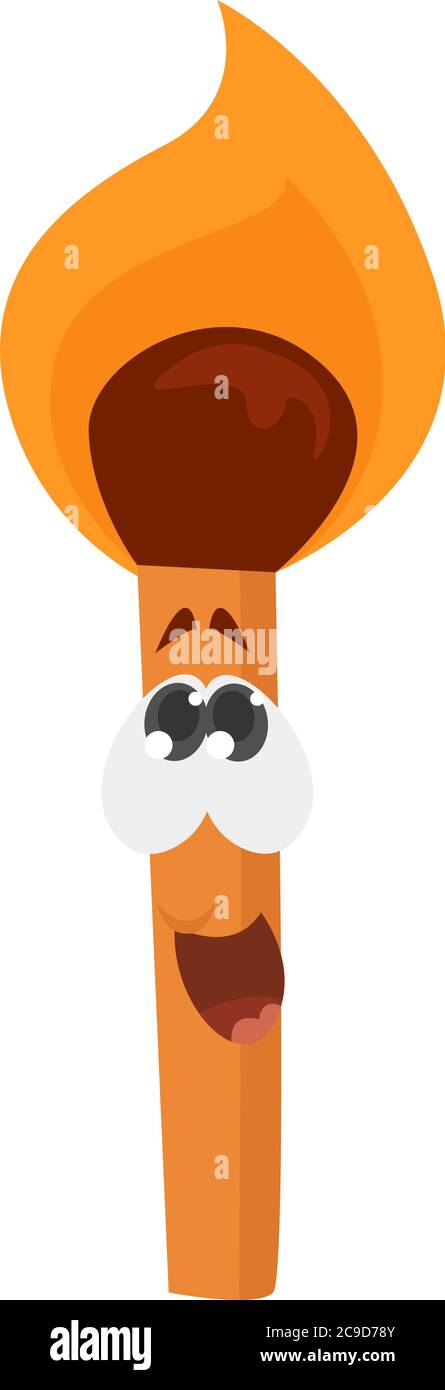Match on fire, illustration, vector on white background Stock Vector ...