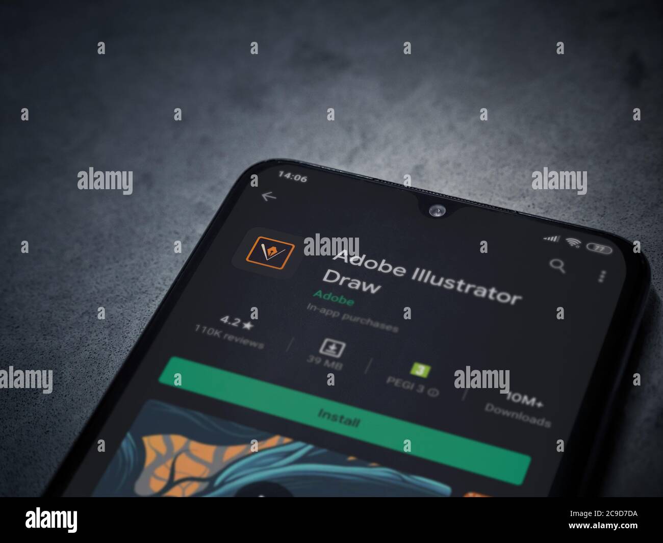 Lod, Israel - July 8, 2020: Adobe Illustrator Draw app play store page ...