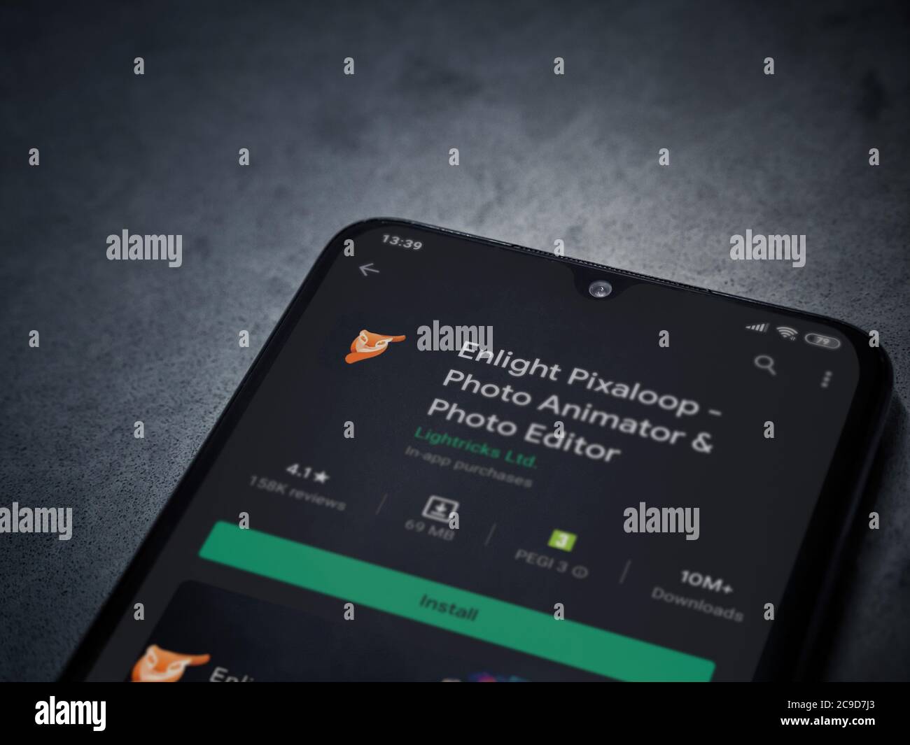 Lod, Israel - July 8, 2020: Enlight Pixaloop app play store page on the ...
