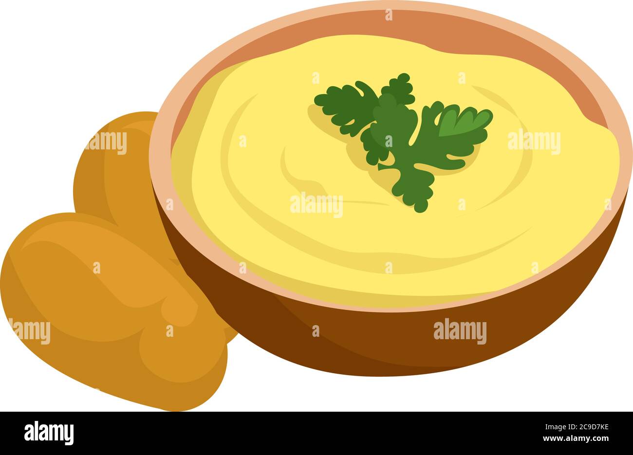 Mashed potatoes, illustration, vector on white background Stock Vector ...