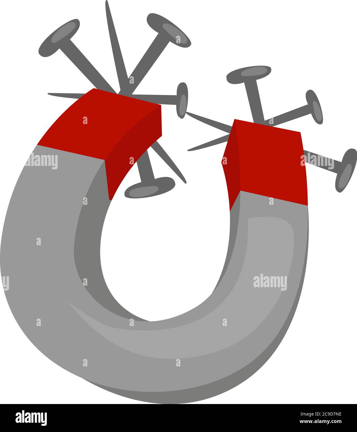 Magnet with nails, illustration, vector on white background Stock Vector Image & Art - Alamy