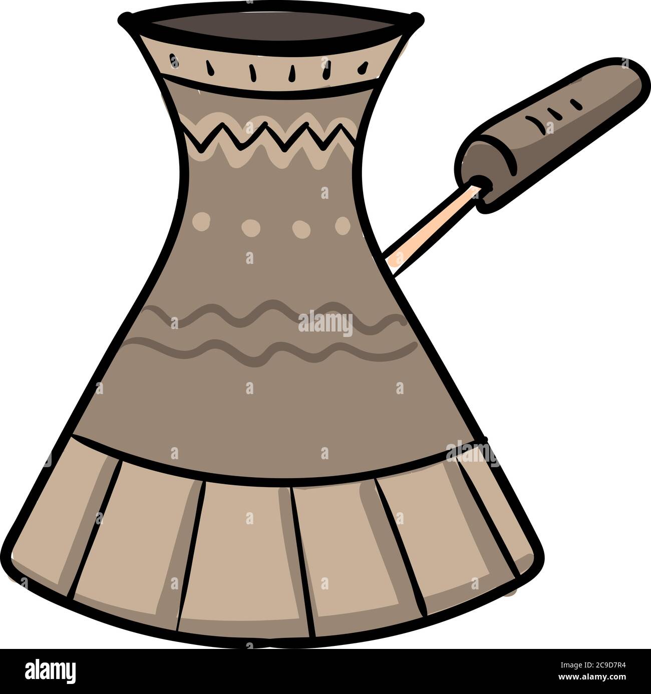 Cezve for coffee, illustration, vector on white background Stock Vector ...