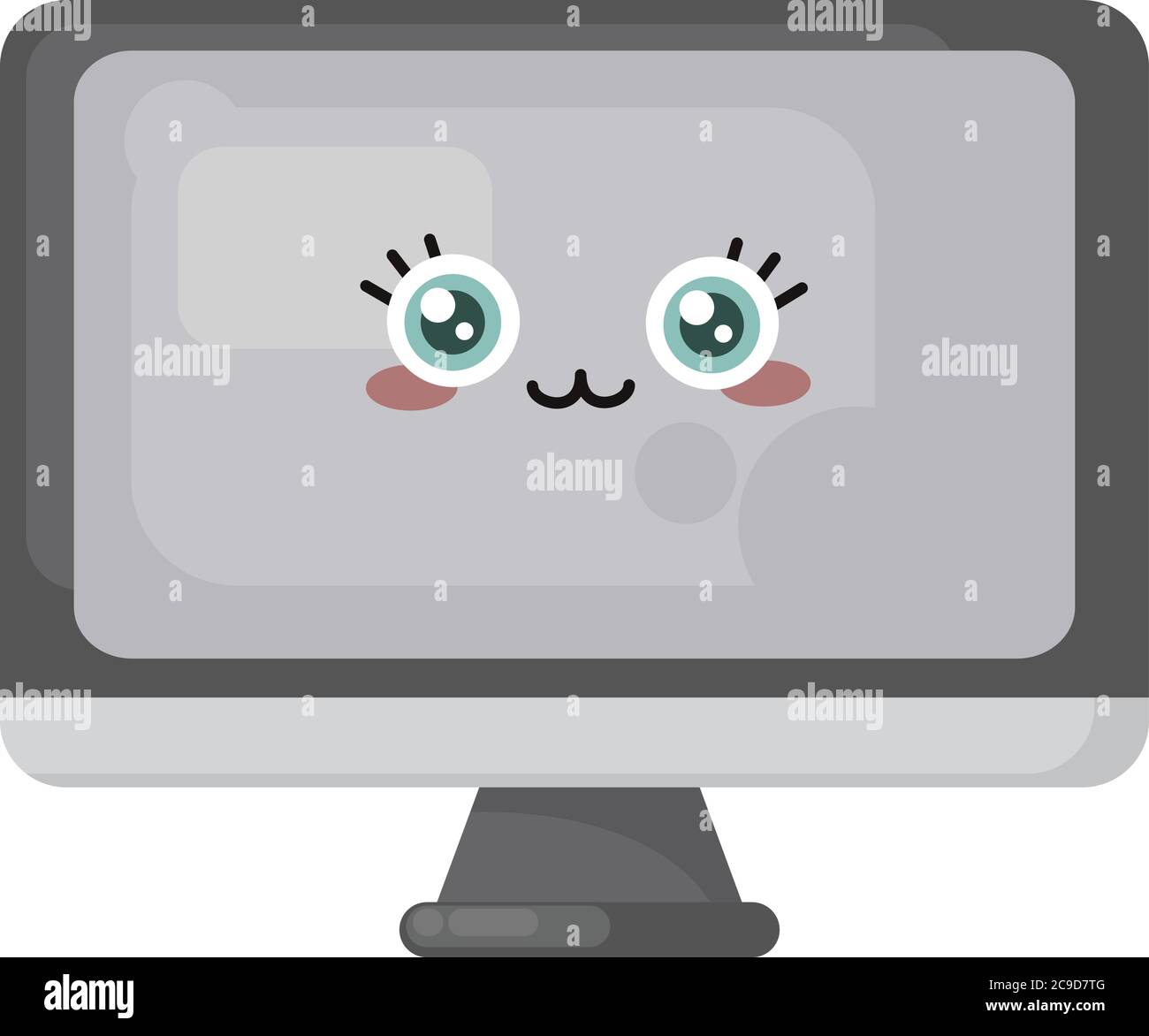 Cute monitor, illustration, vector on white background Stock Vector ...