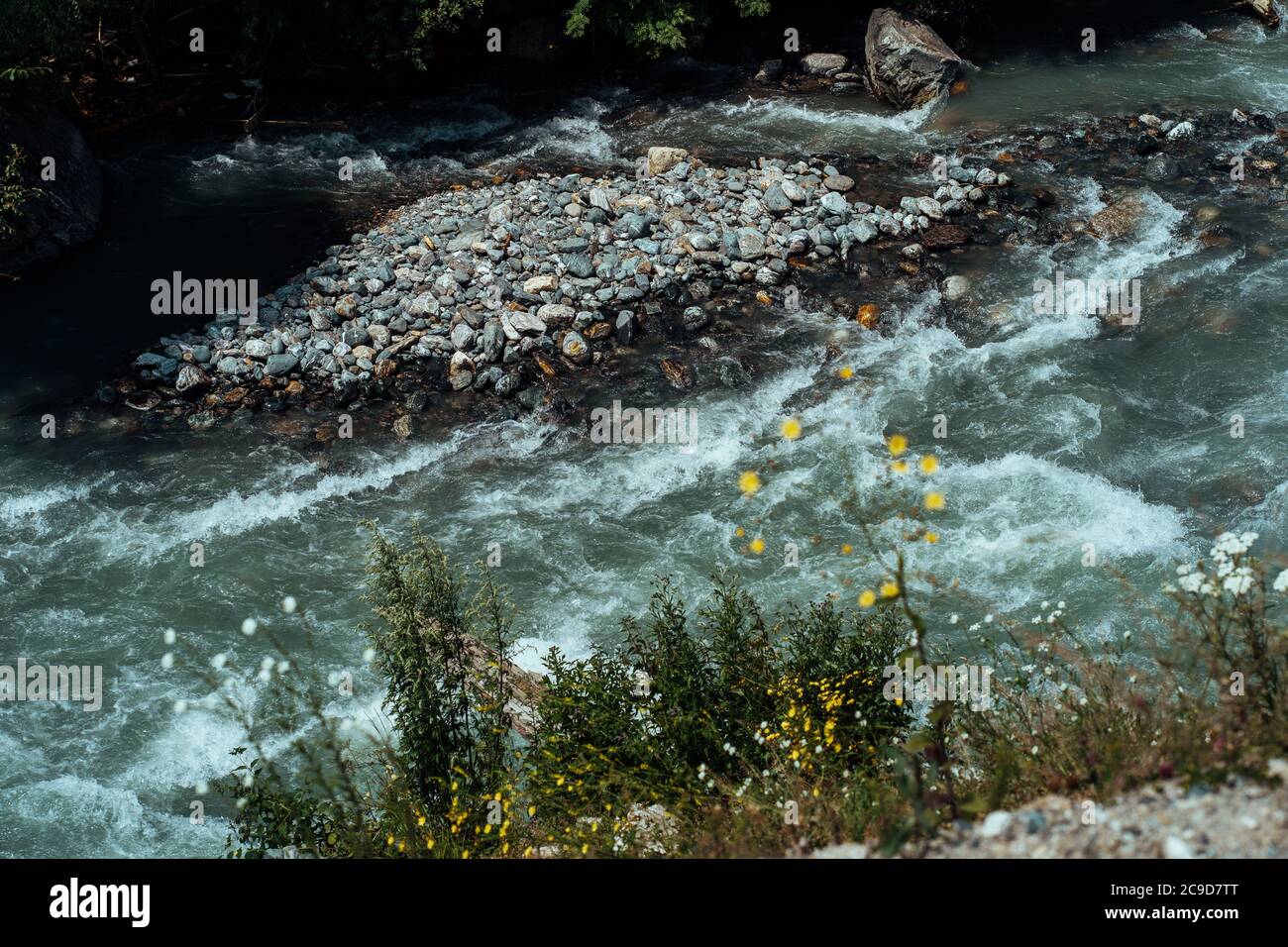 Beautiful landscape of the mountain and river in the summer hi-res ...