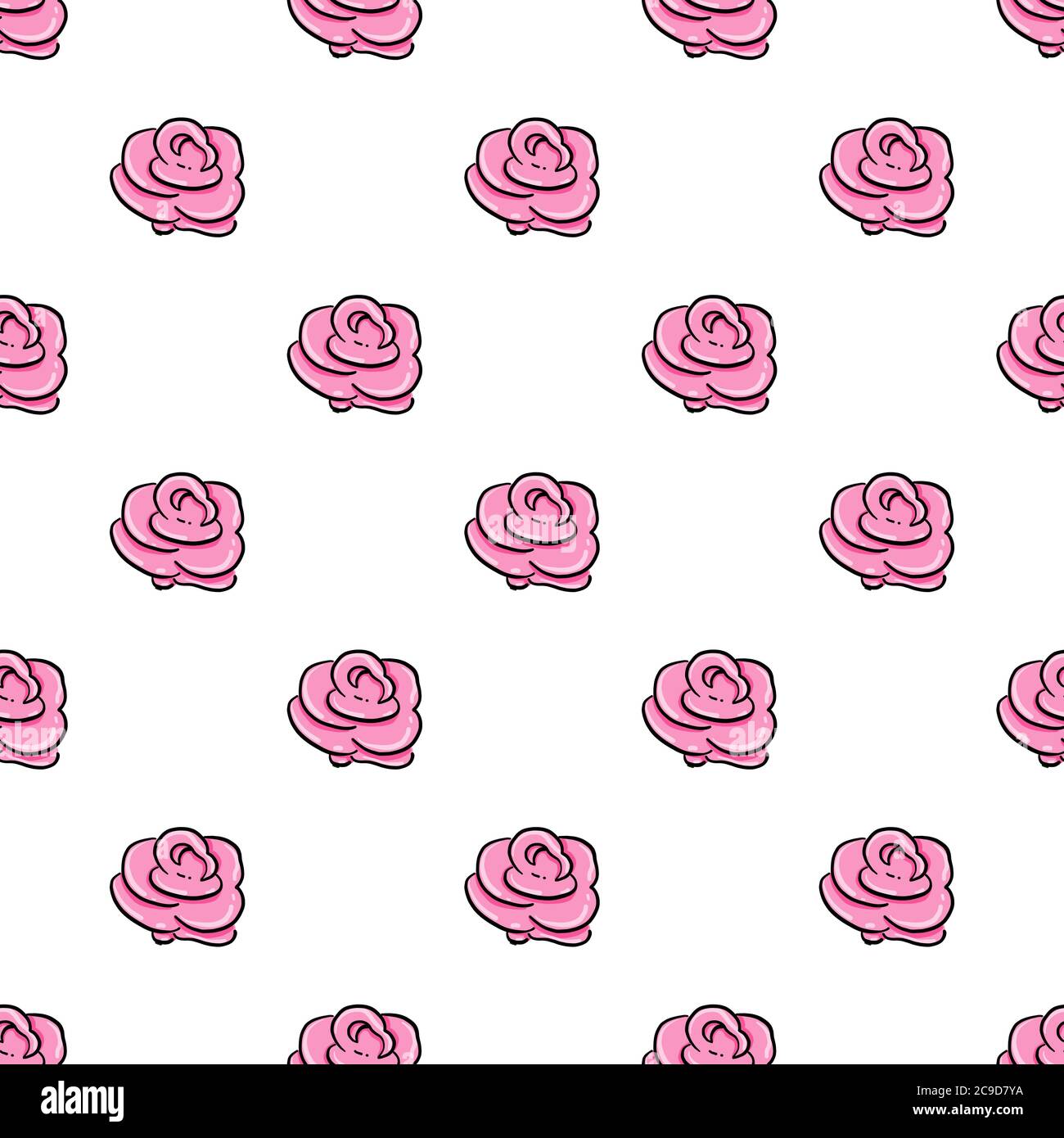 Minimal pink roses ,seamless pattern on white background Stock Vector ...