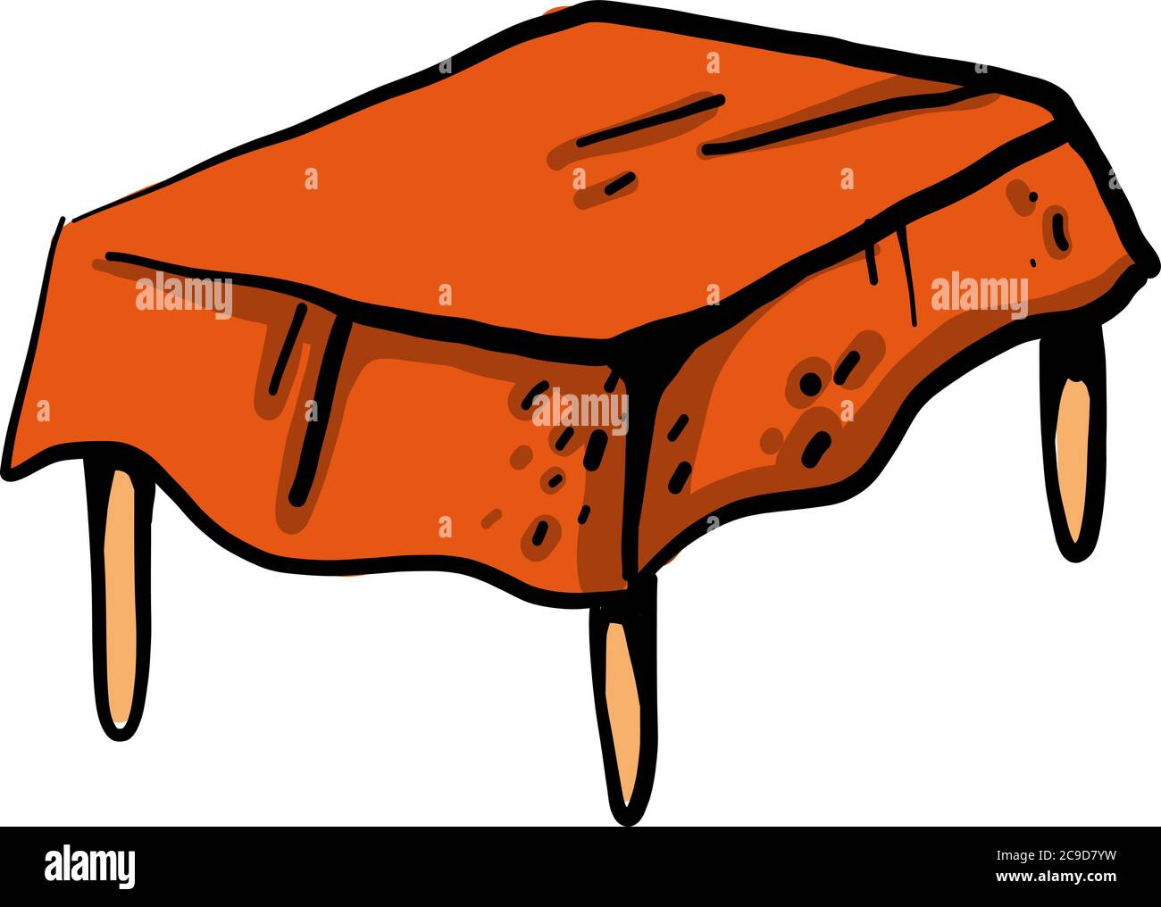 Orange table, illustration, vector on white background Stock Vector ...