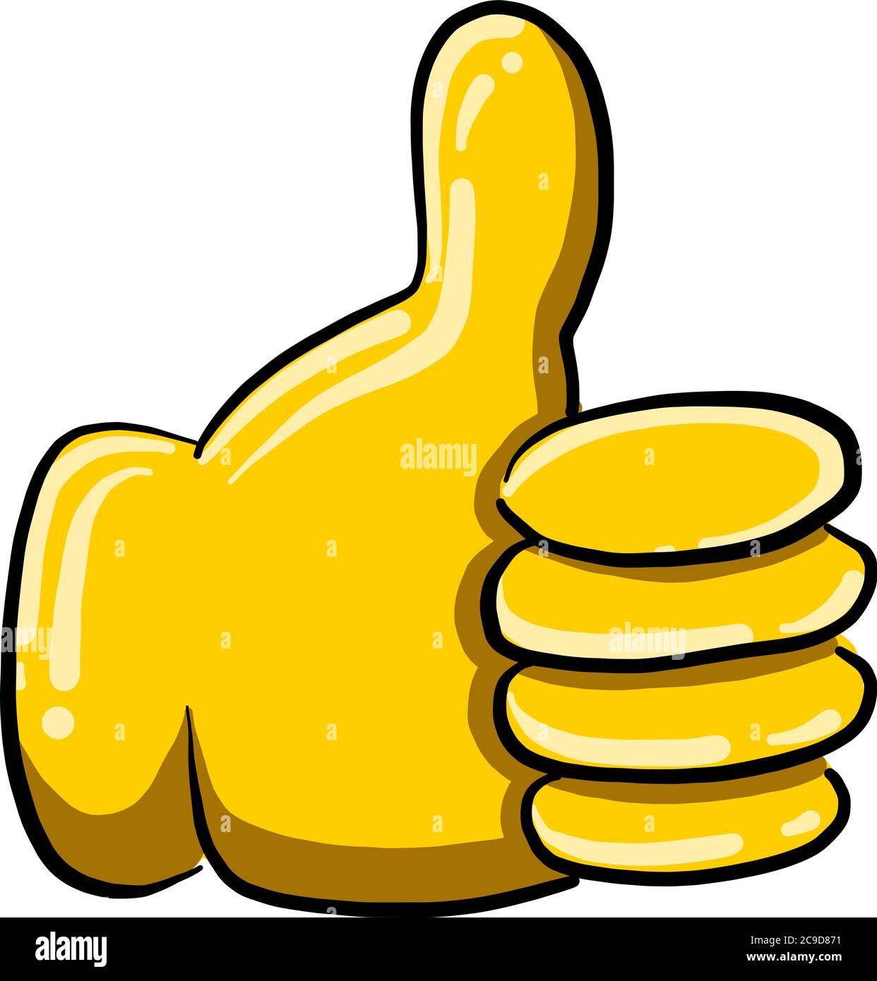 Thumbs up, illustration, vector on white background Stock Vector Image ...