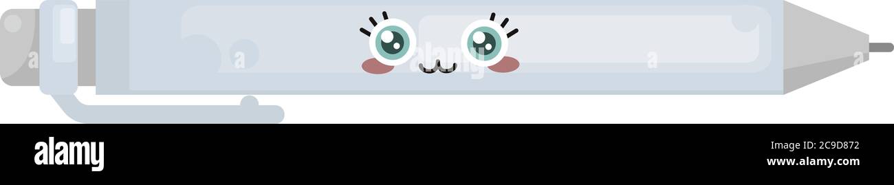 Cute pen, illustration, vector on white background Stock Vector Image ...