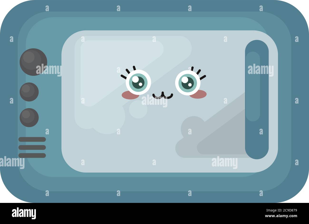 Cute microwave, illustration, vector on white background Stock Vector ...