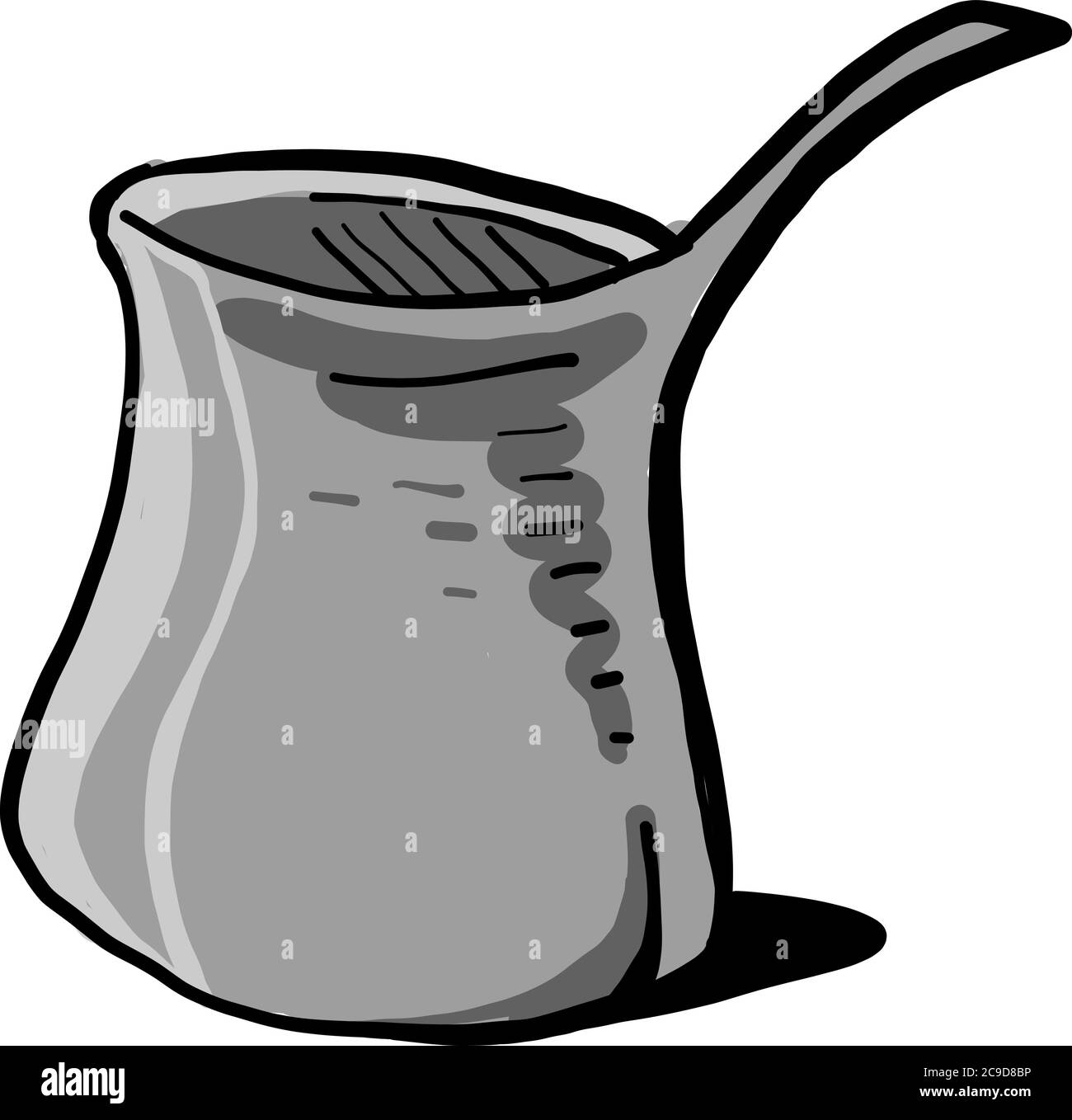 Metalic cezve, illustration, vector on white background Stock Vector ...