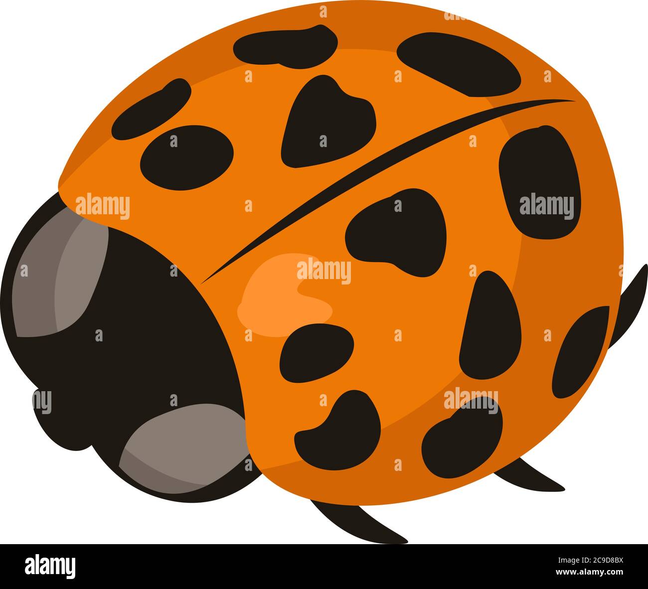 Orange ladybug, illustration, vector on white background Stock Vector ...