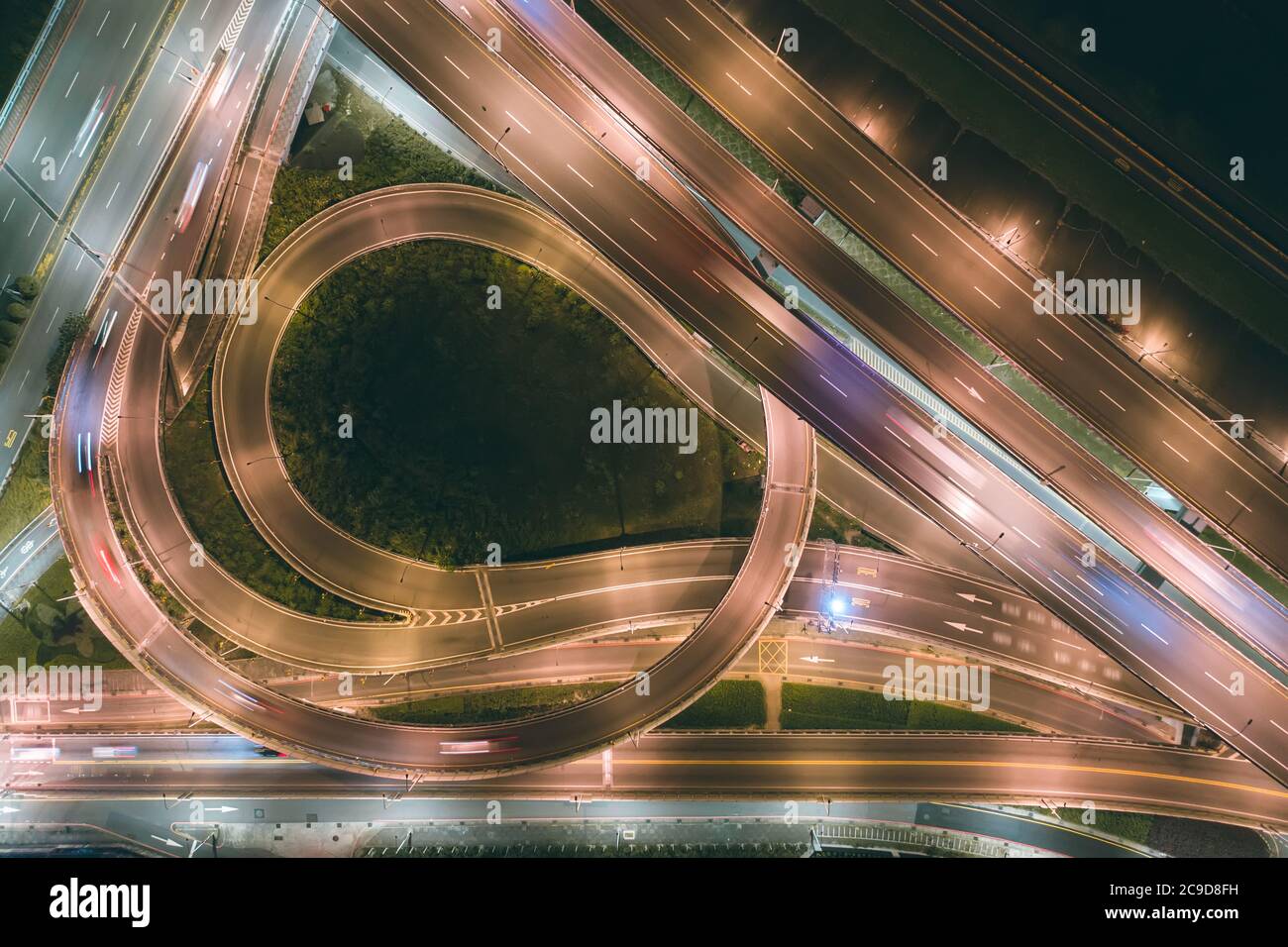 Traffic Circle roundabout Aerial View - Traffic concept image, traffic ...