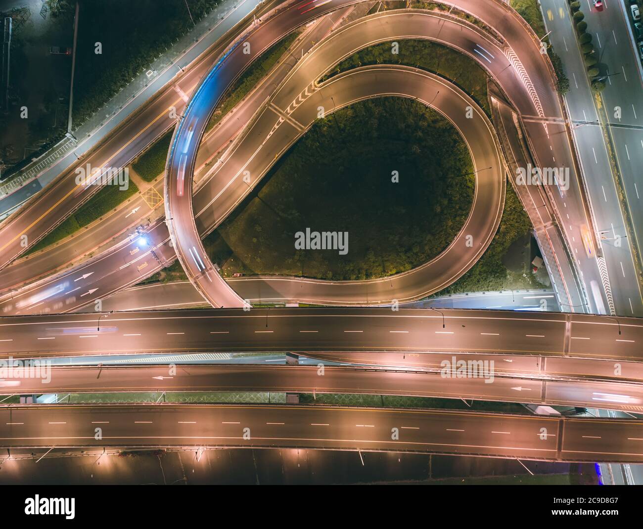 Traffic Circle roundabout Aerial View - Traffic concept image, traffic ...